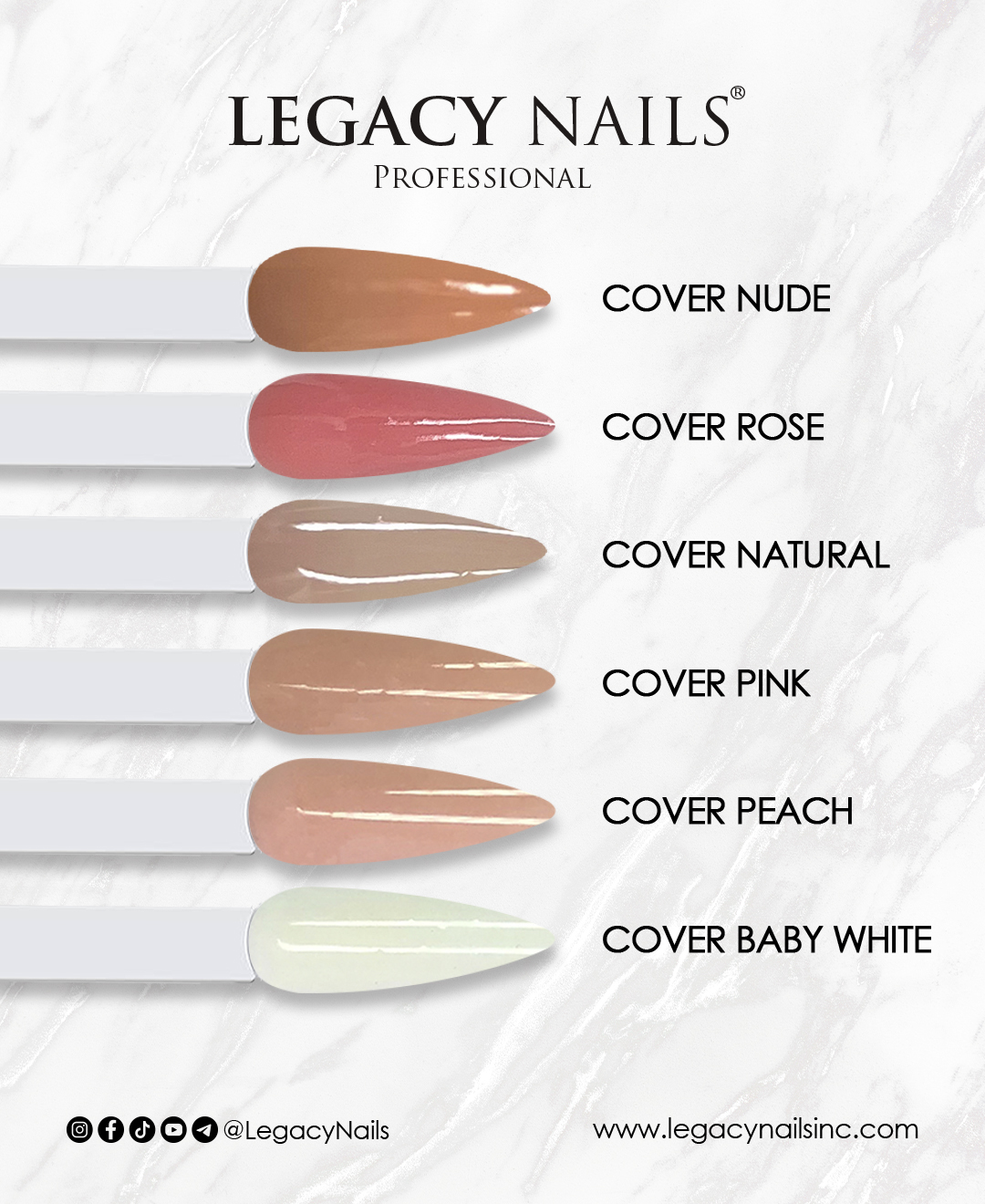 Eleva tu Estilo con la Elegancia de los Cover Acrylic Powders de LEGACY ...